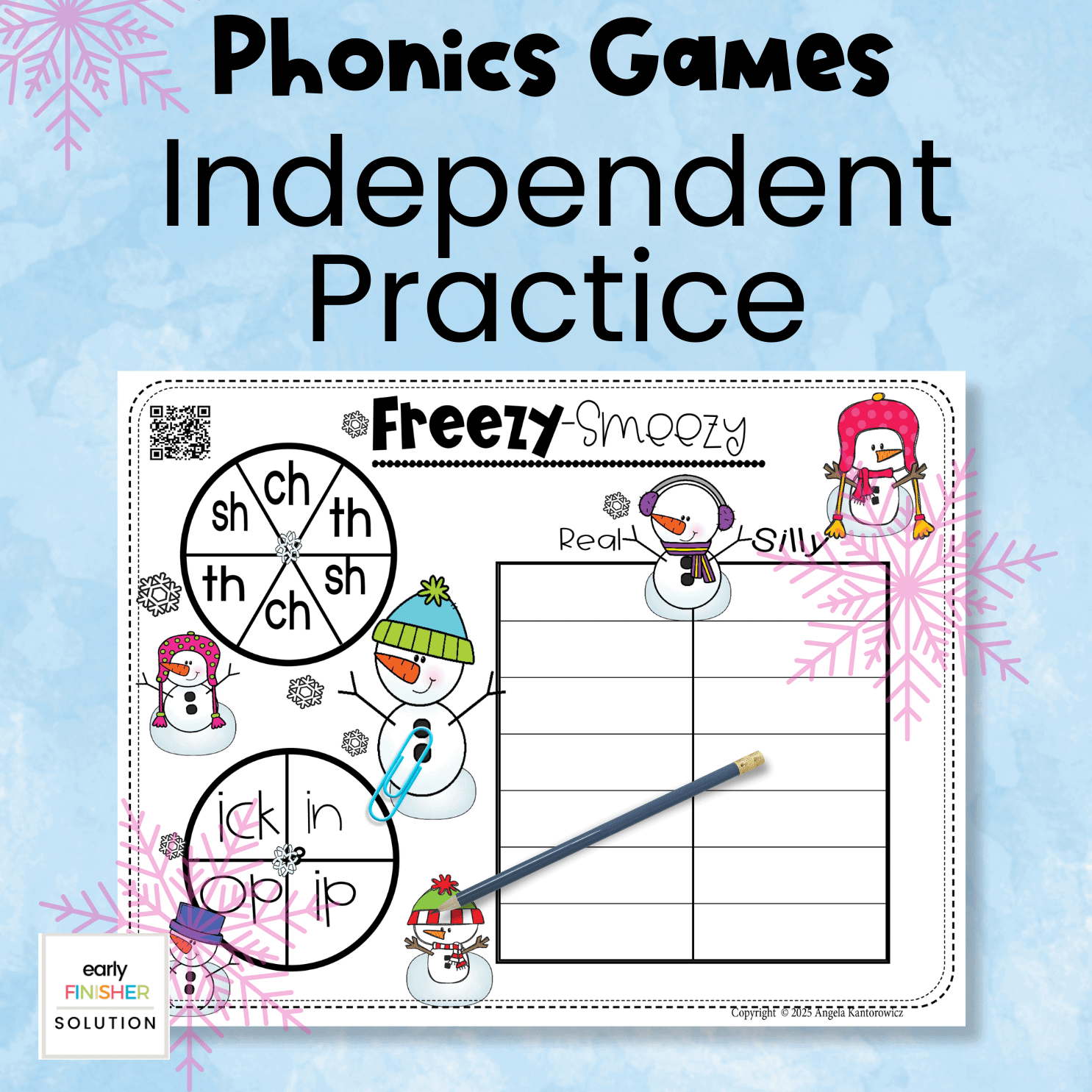 Meaningful Phonics Practice Game Freezy-Smeezy | Making The Basics Fun